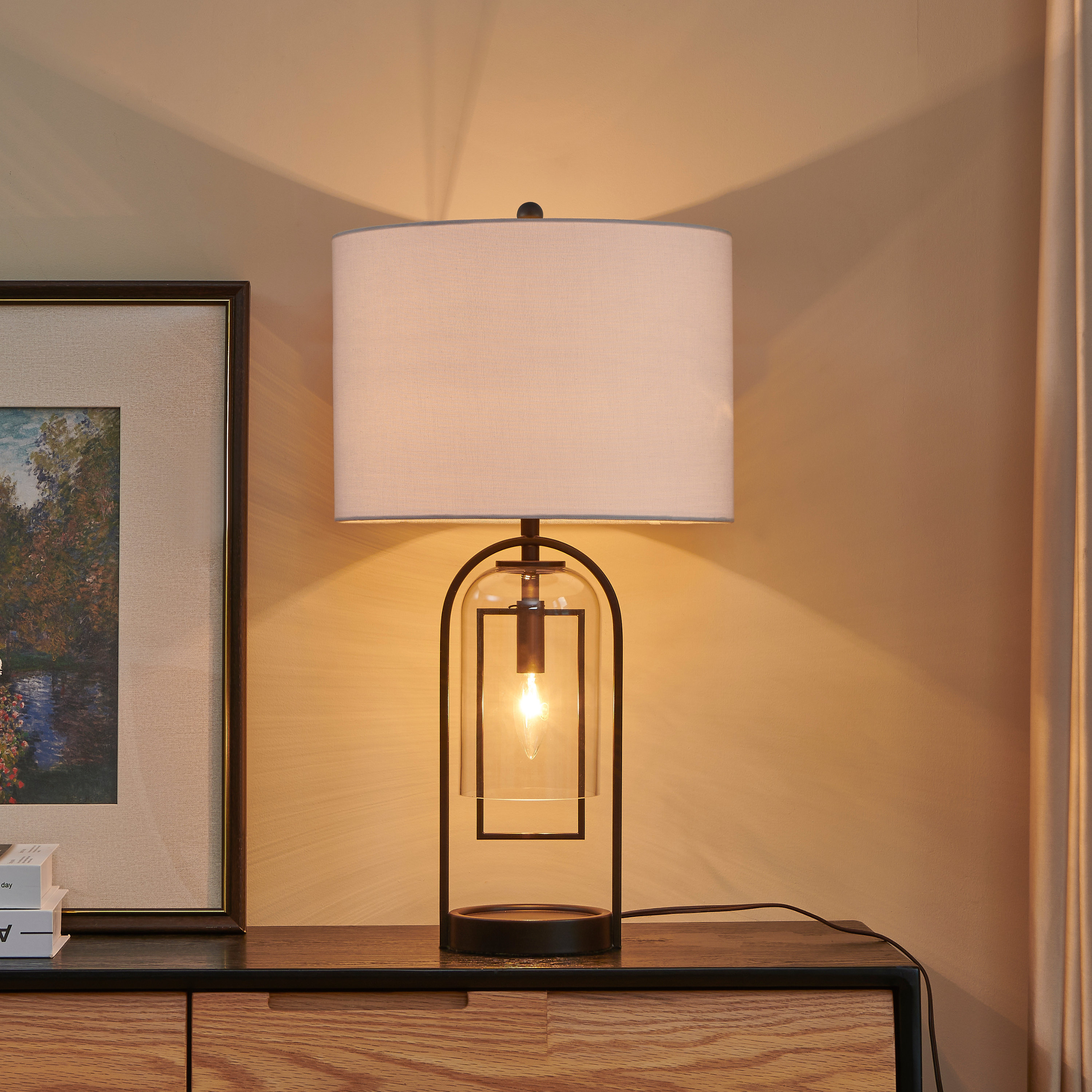 17 Stories 25.25'' Table Lamp With Night Light(One Bulb Included ...