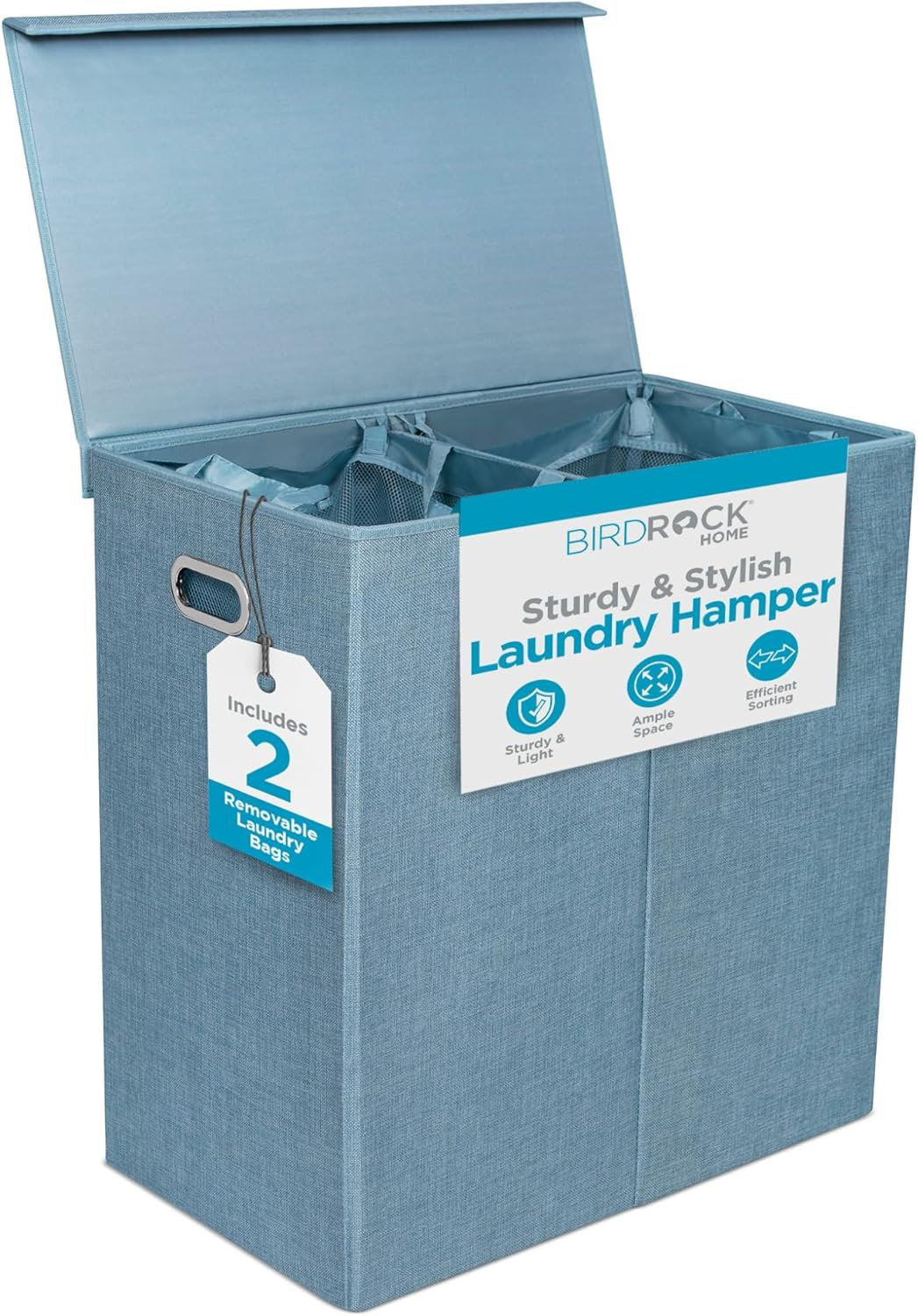 SCOPLER Laundry Hamper With Lid,Removable Bags For Sorting Clothes ...