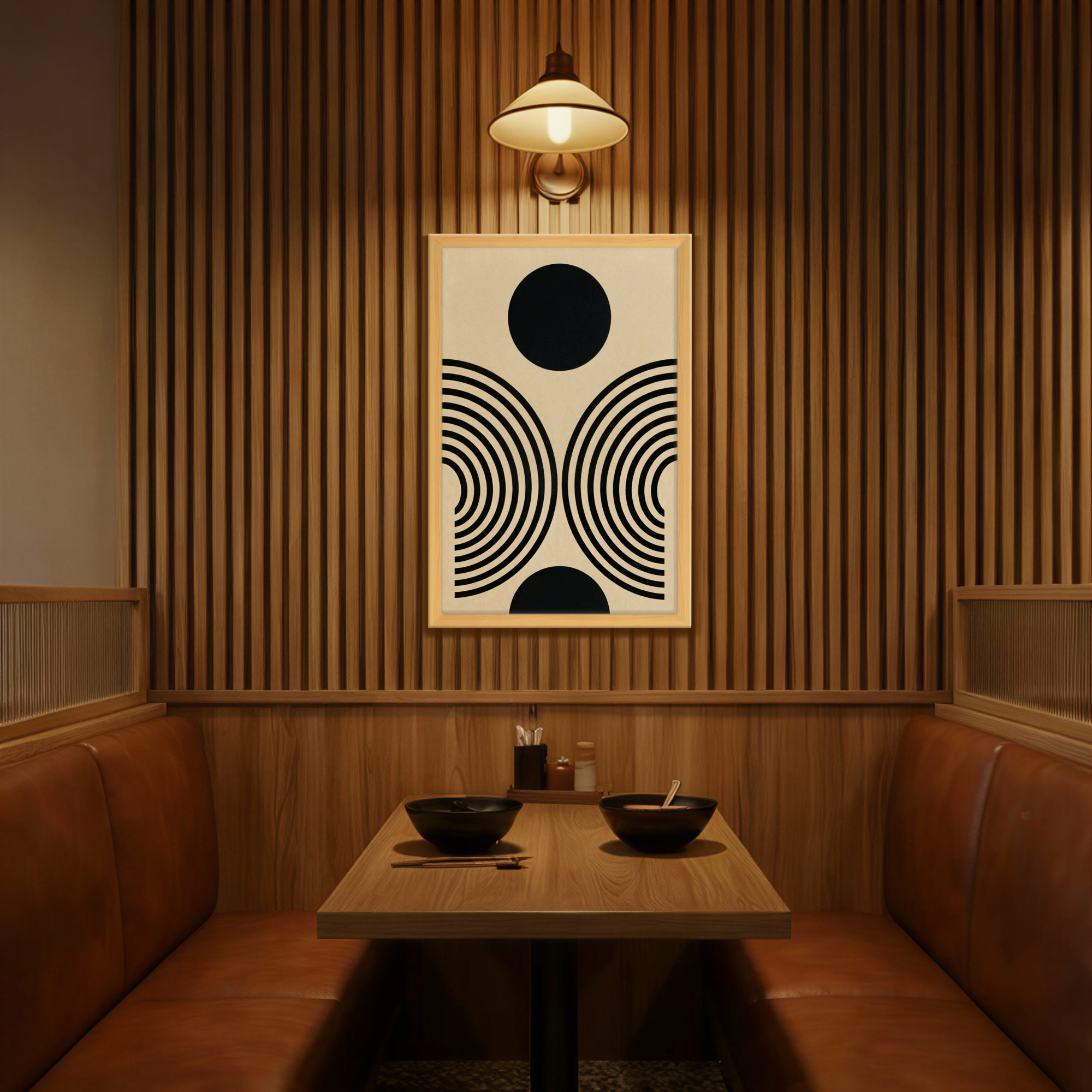 George Oliver Abstract Black Circles And Concentric Lines Pattern | Wayfair