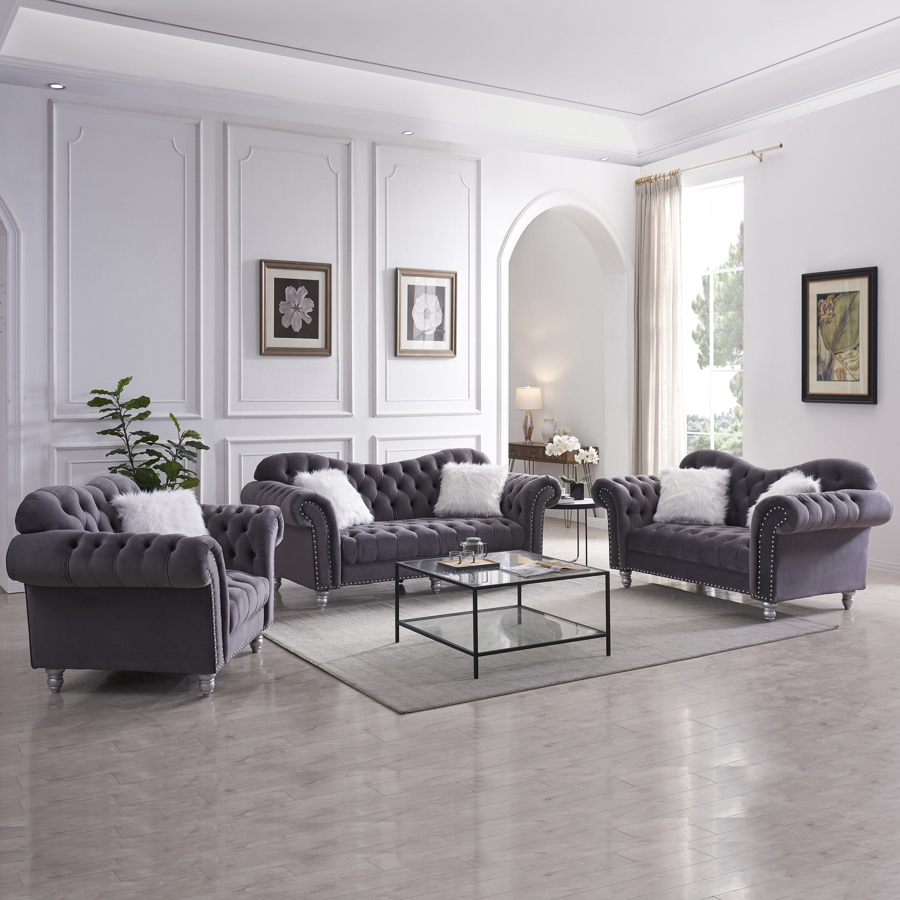 sed98 Sed98 3 Piece Living Room Sofa Set; including 3-Seater Sofa ...