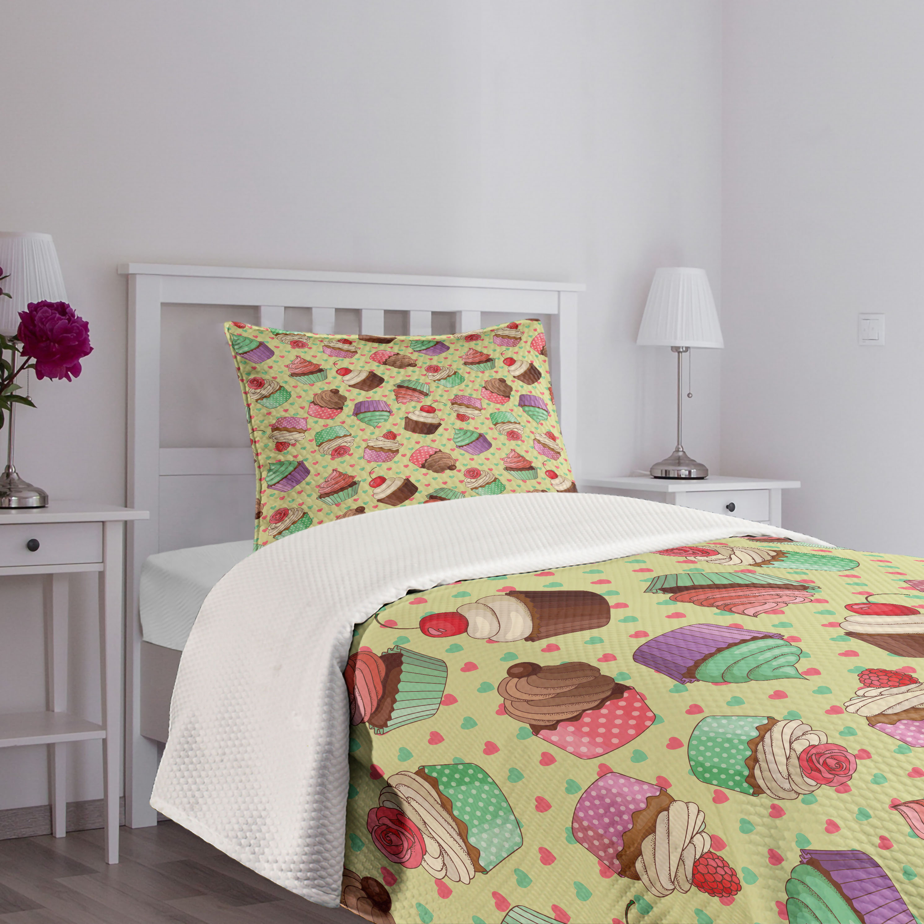 Ambesonne Colorful Bedspread Set Bakery Polka Dots Multicolor | Wayfair