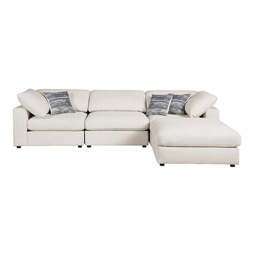 Hokku Designs Serene 4-Piece Upholstered Modular Sectional Beige ...