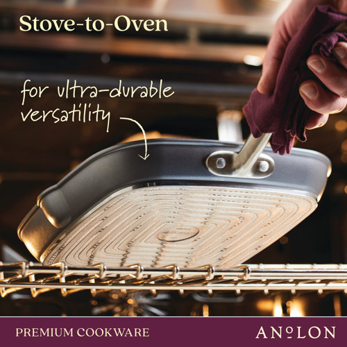 Anolon Accolade Forged Hard Anodized Nonstick Induction Square Stovetop ...