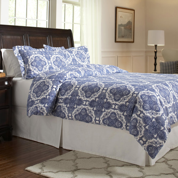 Pointehaven Alpine Flannel Damask Duvet Cover Set & Reviews - Wayfair ...