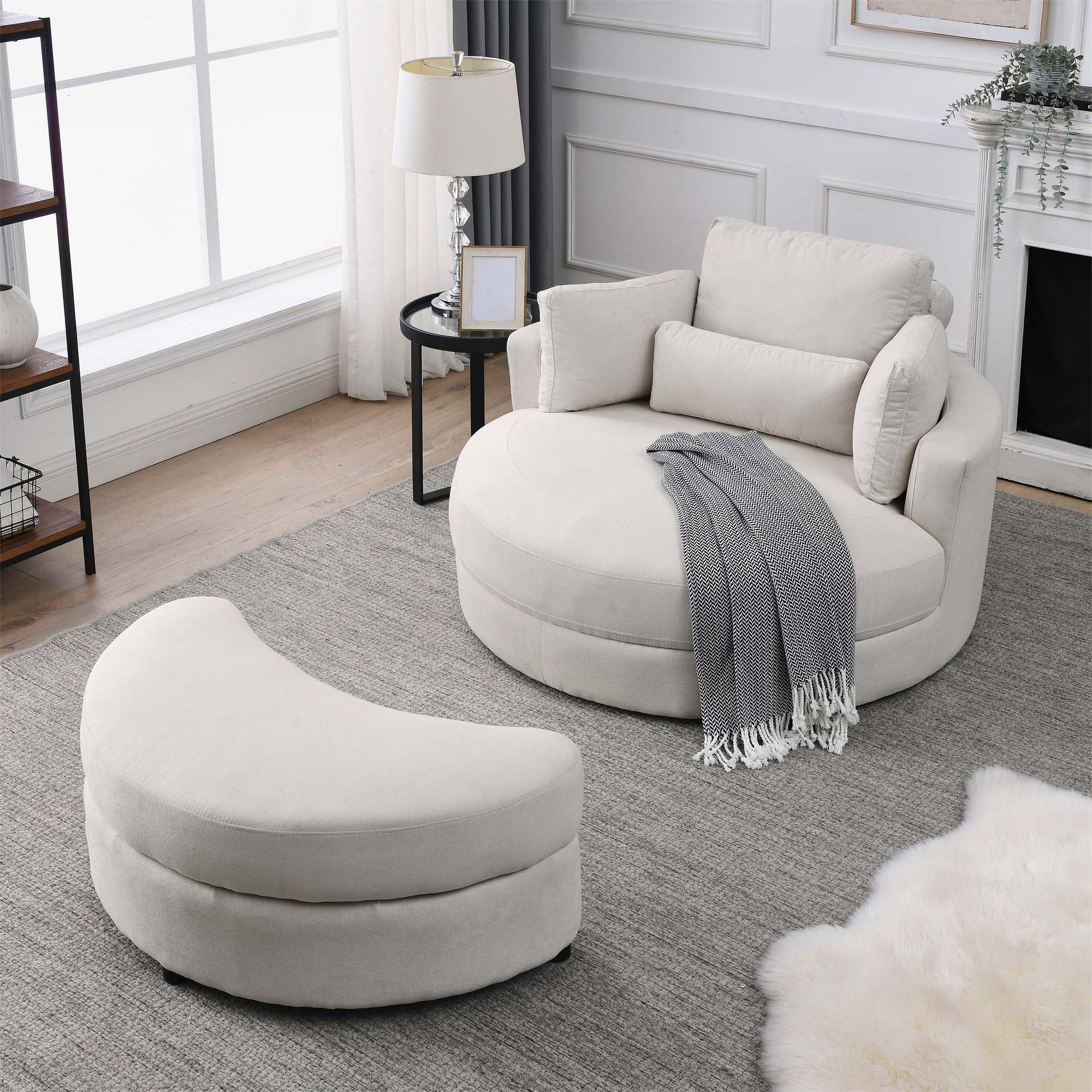 Brayden Studio® Parkview sofa couch, Swivel Accent Barrel Sofa Lounge ...