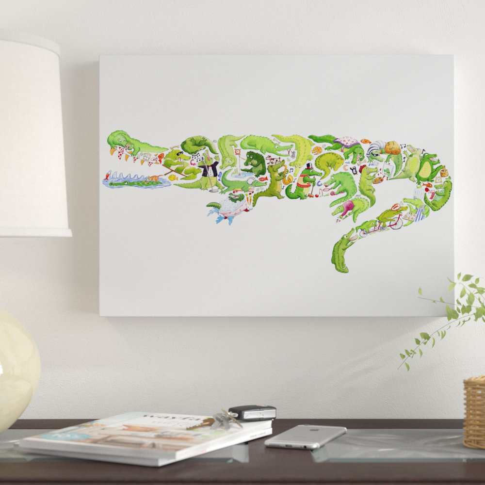 The Holiday Aisle® 'Crocodile Collage' Graphic Art Print on Wrapped ...