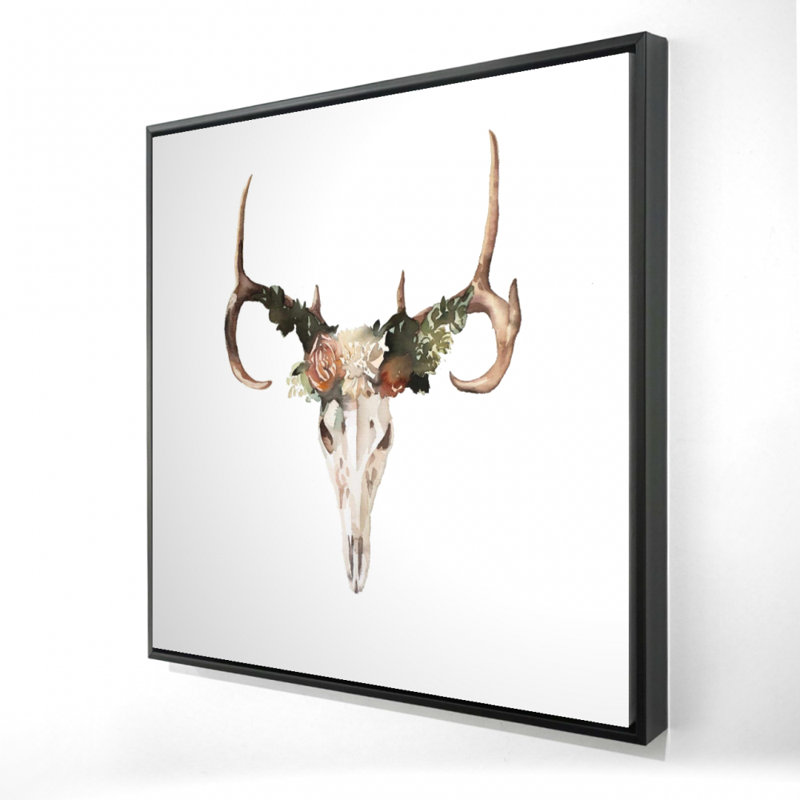 Begin Edition International Inc. " Deer Skull With Roses " | Wayfair
