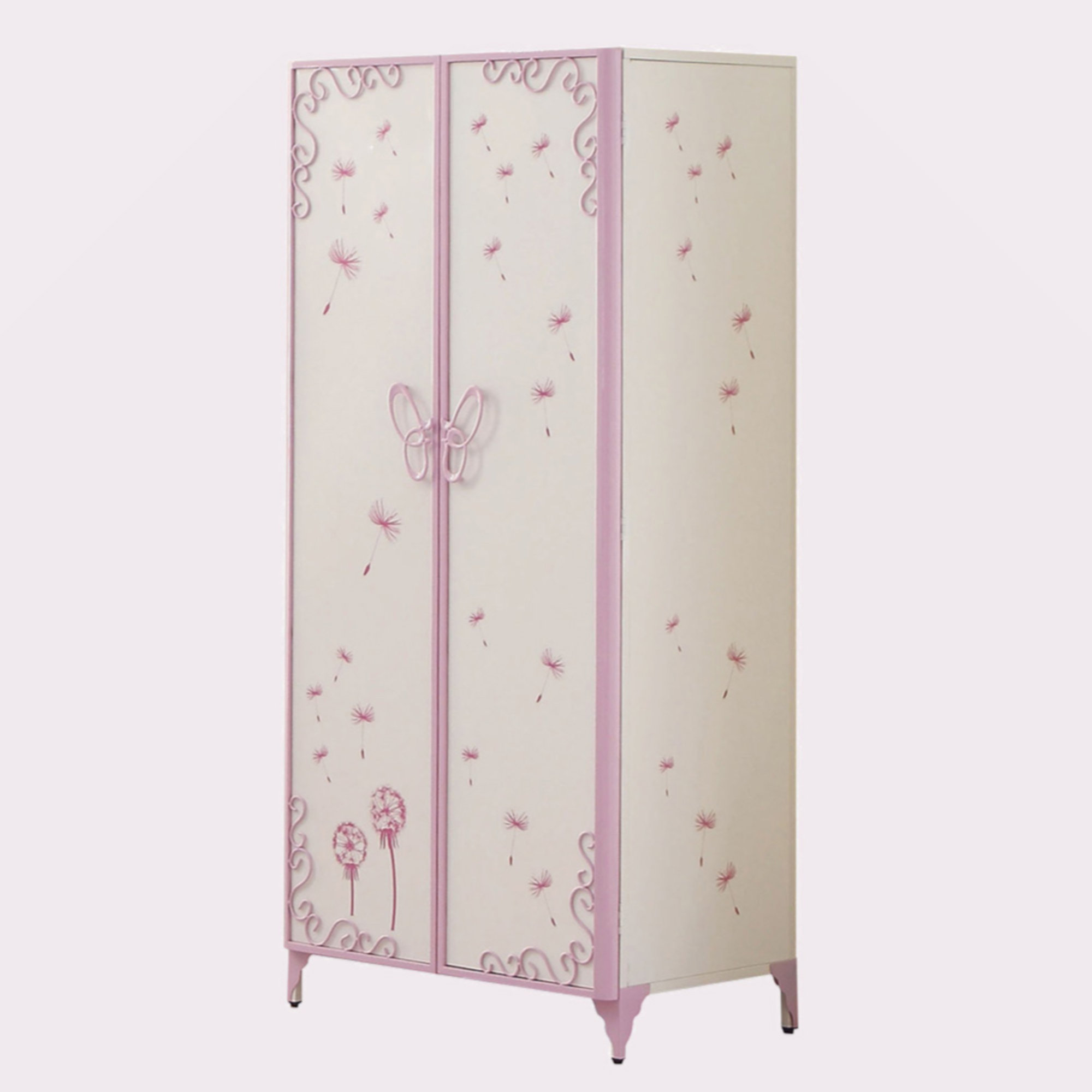 Corrigan Studio® White & Light Synthetic Leather Purple Finish Wardrobe ...
