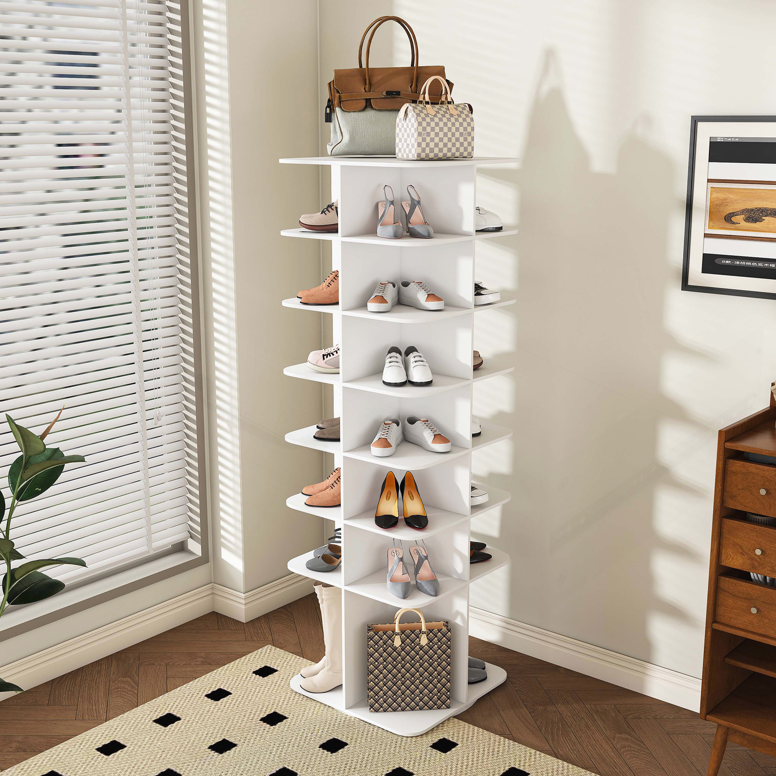 Latitude Run® Rotating Shoe Rack Tower, 7-Tier Spinning Shoe Rack, Free ...