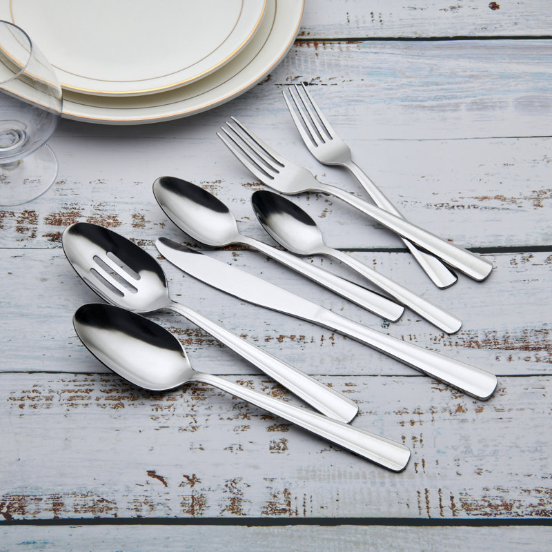 Ornative Flatware ALICJA Stainless Steel 42 Pieces Flatware Set with ...