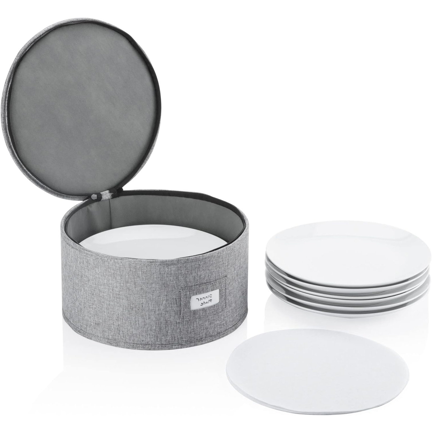 AKLOV Cardboard Dining Plates Storage with Felt Dividers Included ...