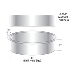 Outwater 304 Stainless Steel Trash Grommets for Countertop Inserted ...