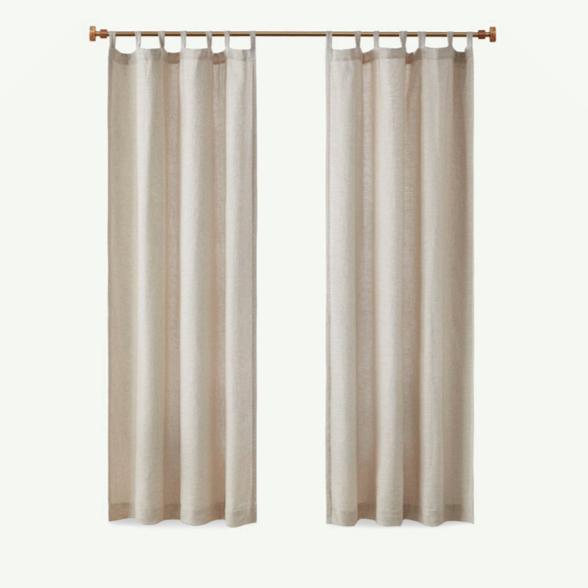 Latitude Run® Faux Linen Tab Top Fleece Lined Curtain Panel(Only 1 Pc ...