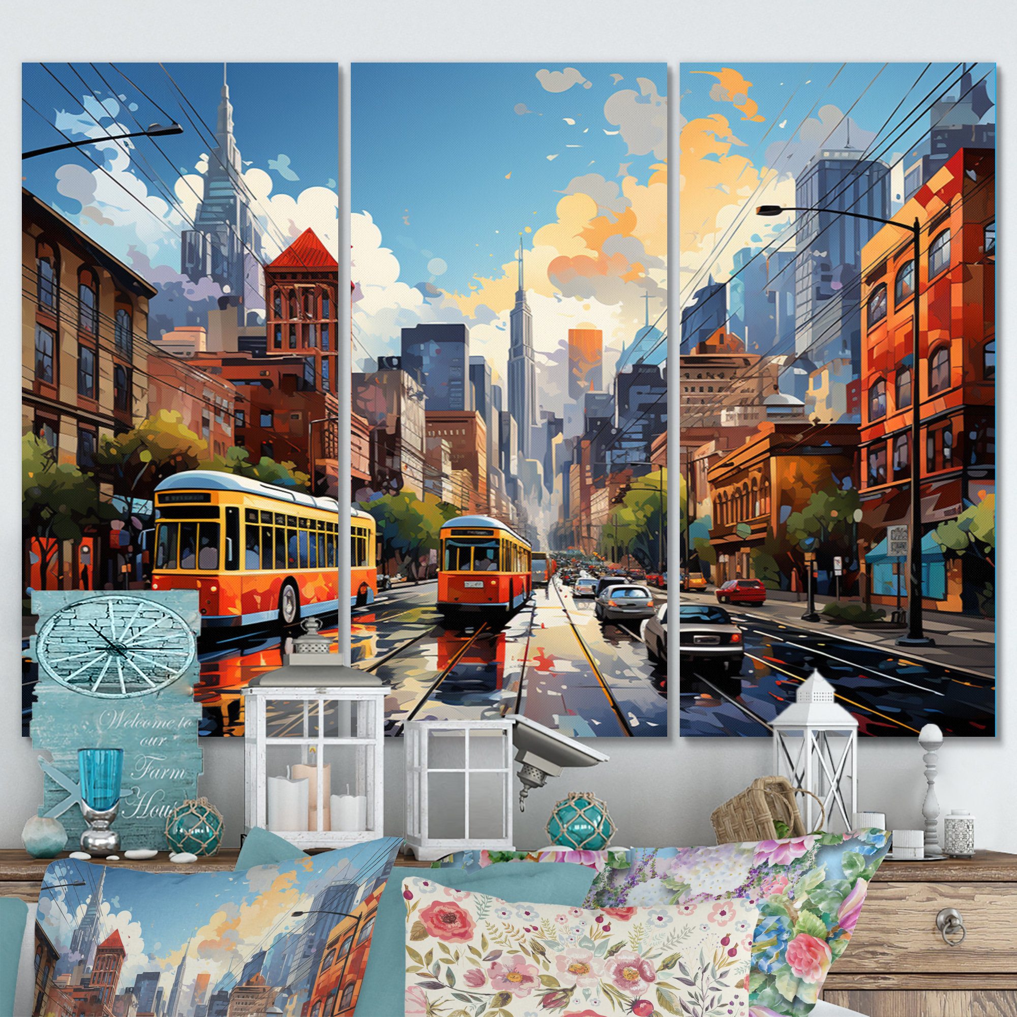 Winston Porter City Atlanta Popart III - Cityscapes Wall Art Print Set ...