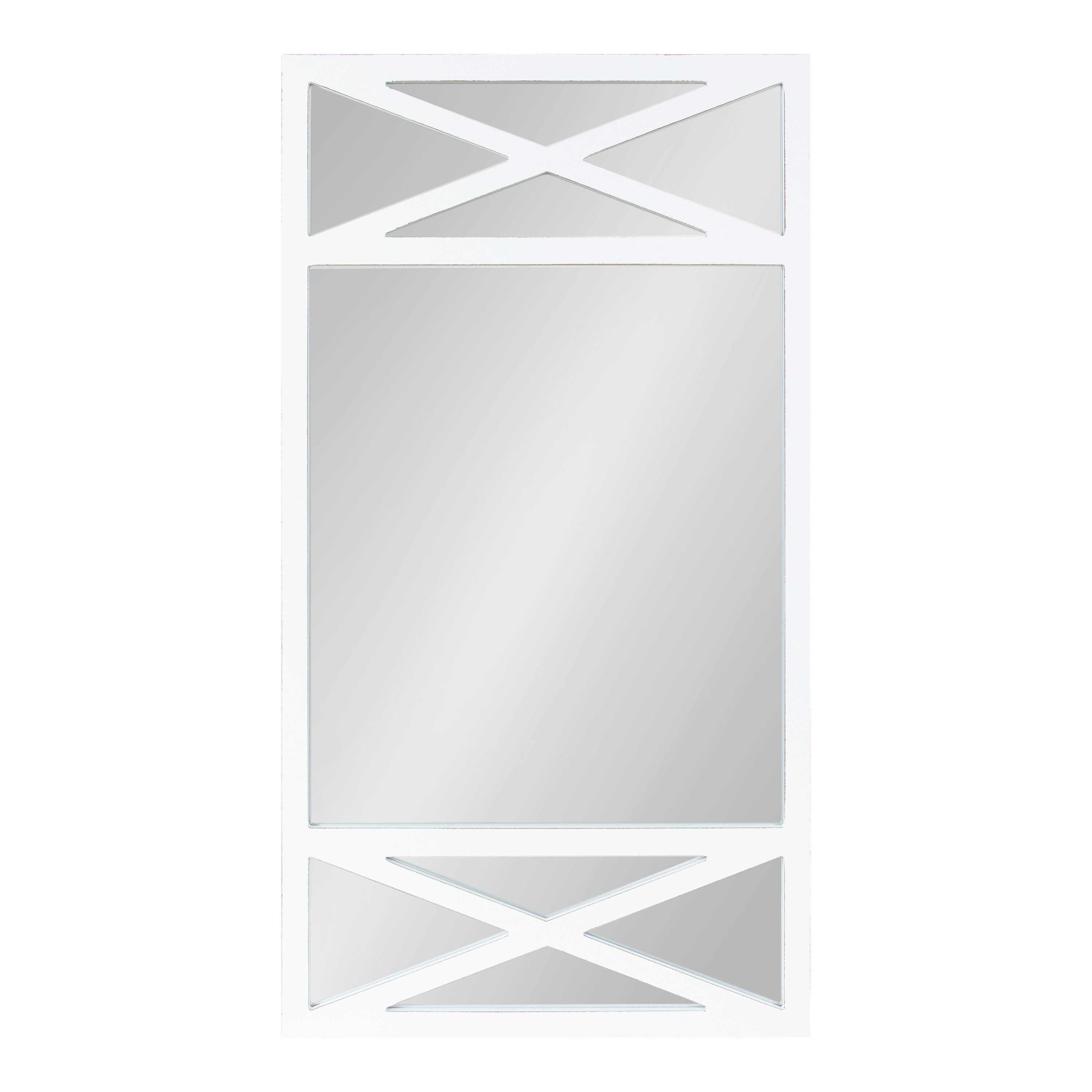 Gracie Oaks Thacker Framed Wall Mirror 22X40 White | Wayfair