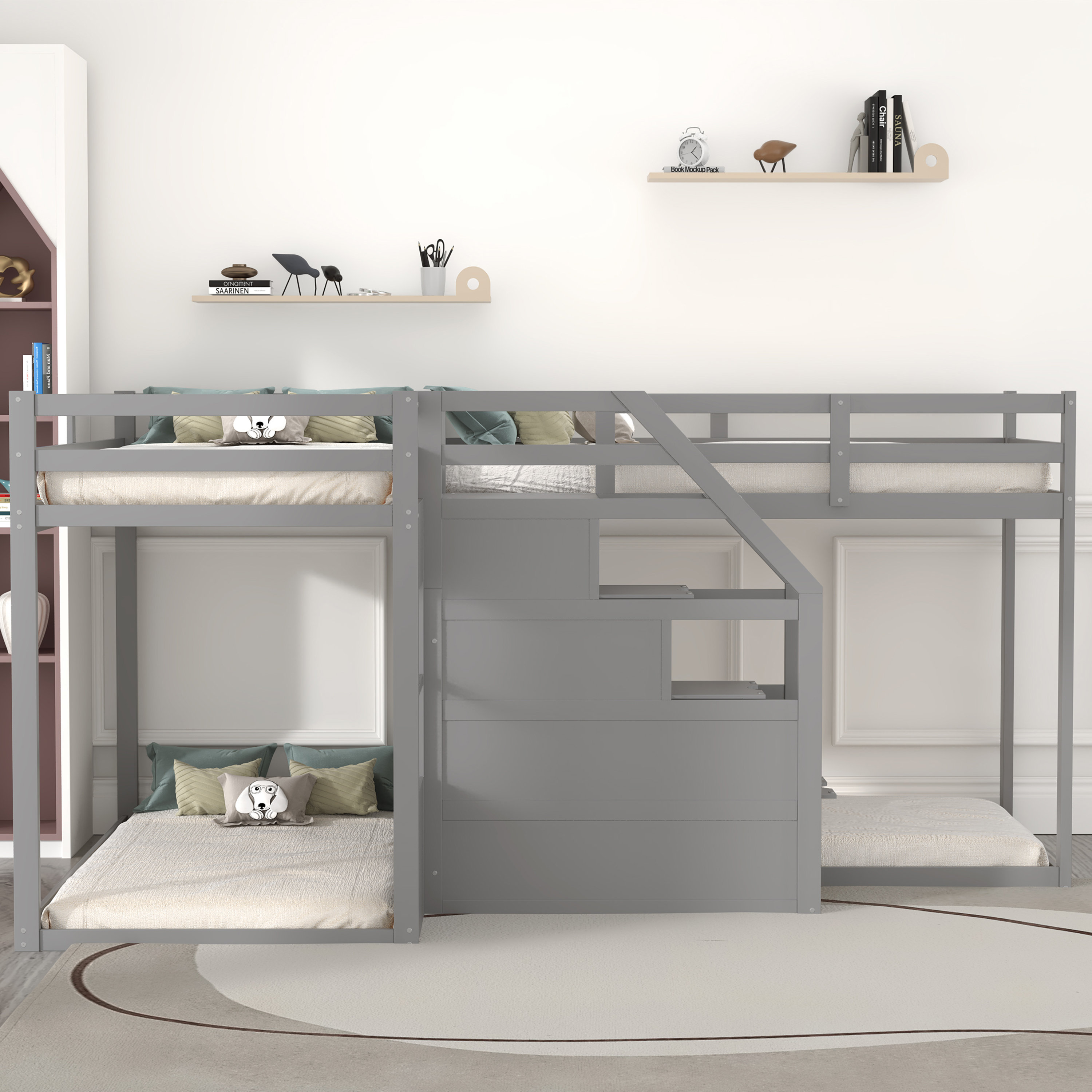 Isabelle & Max™ Adaley Twin over Twin L-Shaped Bunk Beds by Isabelle ...