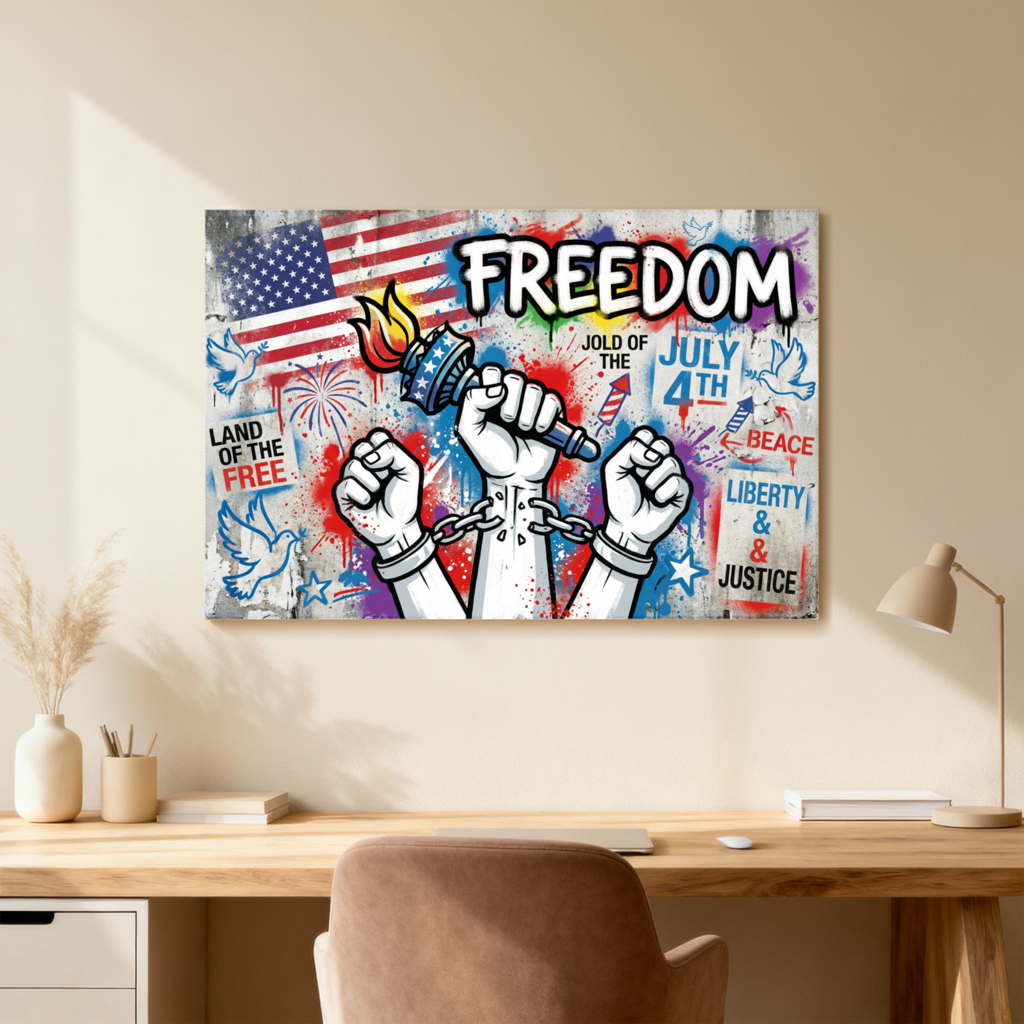 Breakwater Bay Liberté, flamme, poings, chaînes, étoiles, drapeaux ...