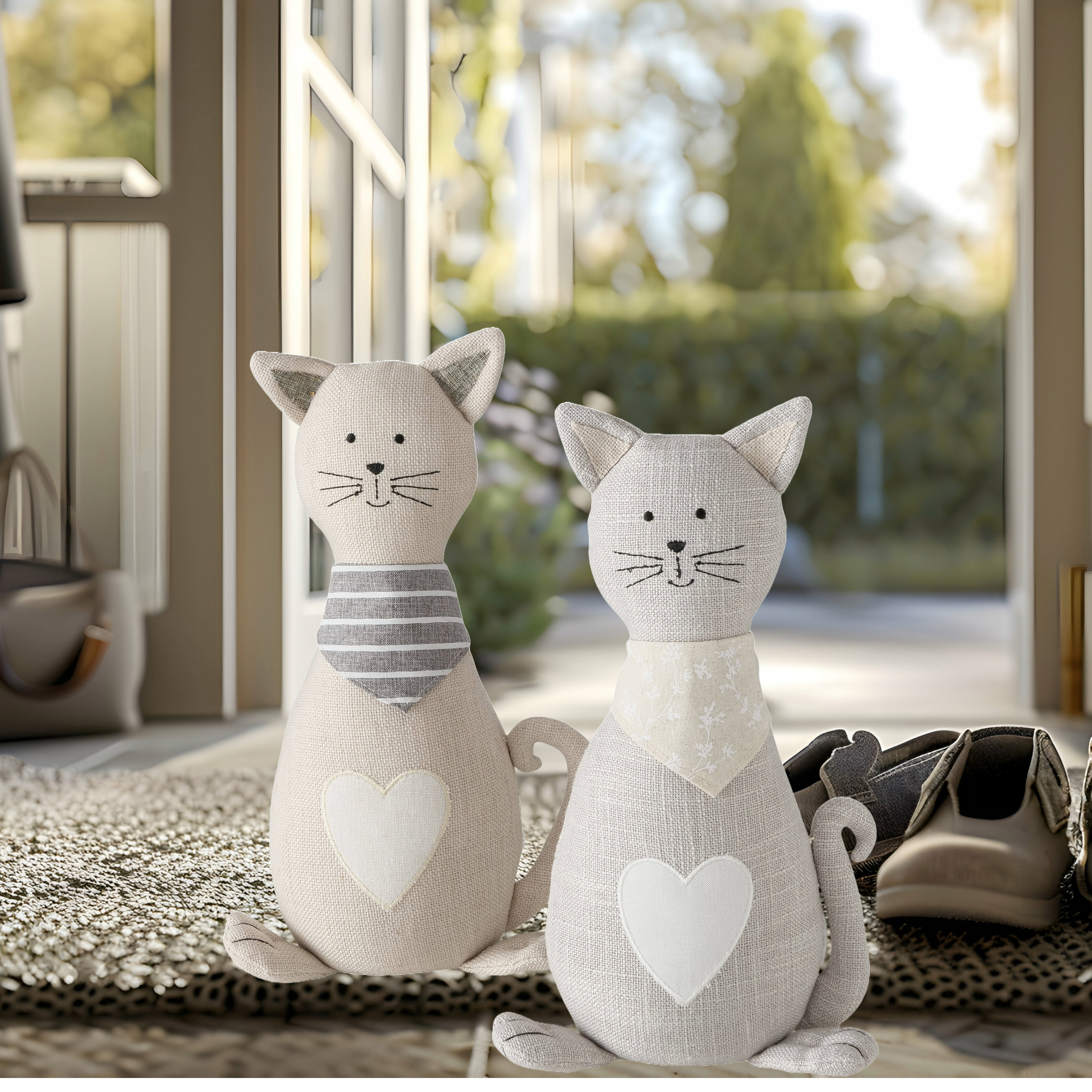 Whole House Worlds 2 Piece Weighted Kitty Cat Fabric Door Props | Wayfair