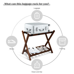 Ecomex Folding Wood Luggage Rack & Reviews | Wayfair