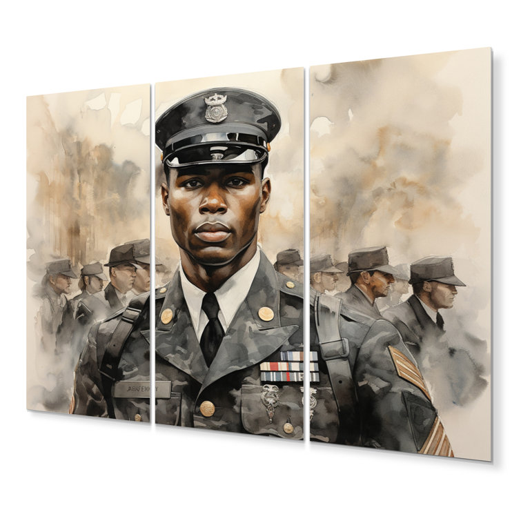 DesignArt Soldiers Serving With Honor I - Army Metal Wall Decor Set ...