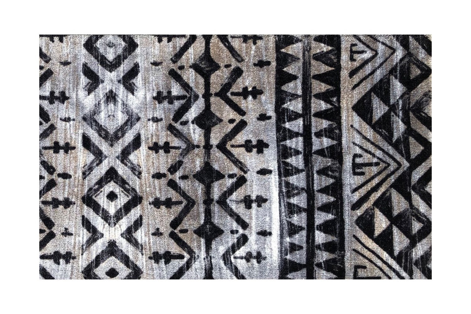 ZeaZu 2' x 4' Black/Gray Aztec Washable Area Rug | Wayfair