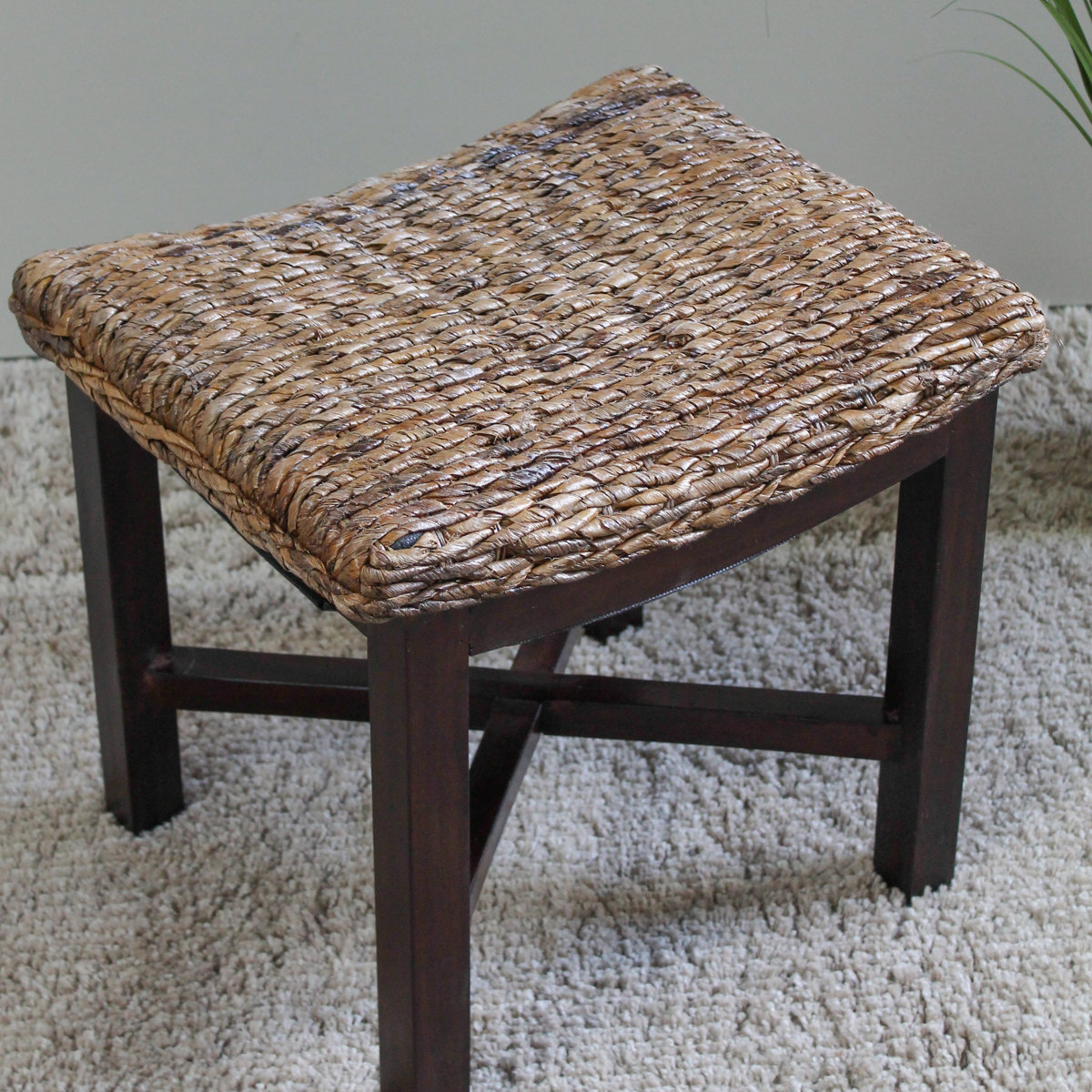 Beachcrest Home™ Bittle Abaca Rectangular Accent Stool & Reviews | Wayfair