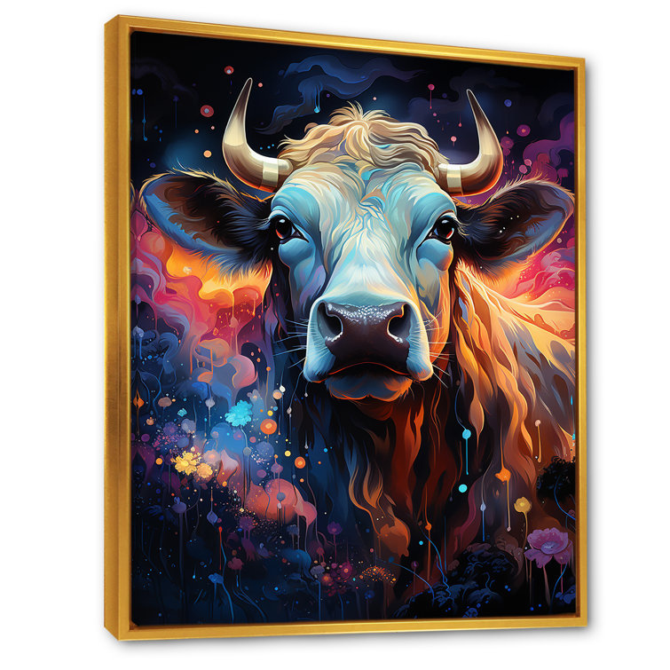 August Grove® " Fantasy Cow In Enchanted Lands II " on Canvas | Wayfair