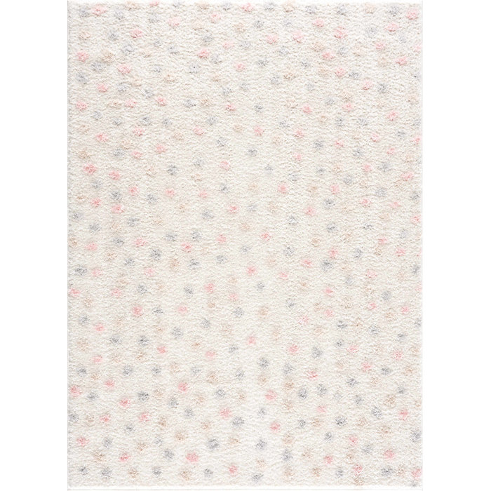 Ebern Designs Cansur Abstract Cream/Pink/Gray Area Rug & Reviews | Wayfair