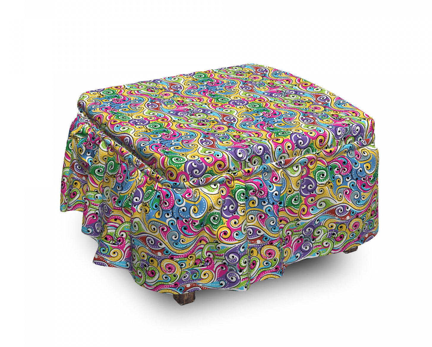 East Urban Home Wave Funky Doodle Summer Art 2 Piece Box Cushion ...