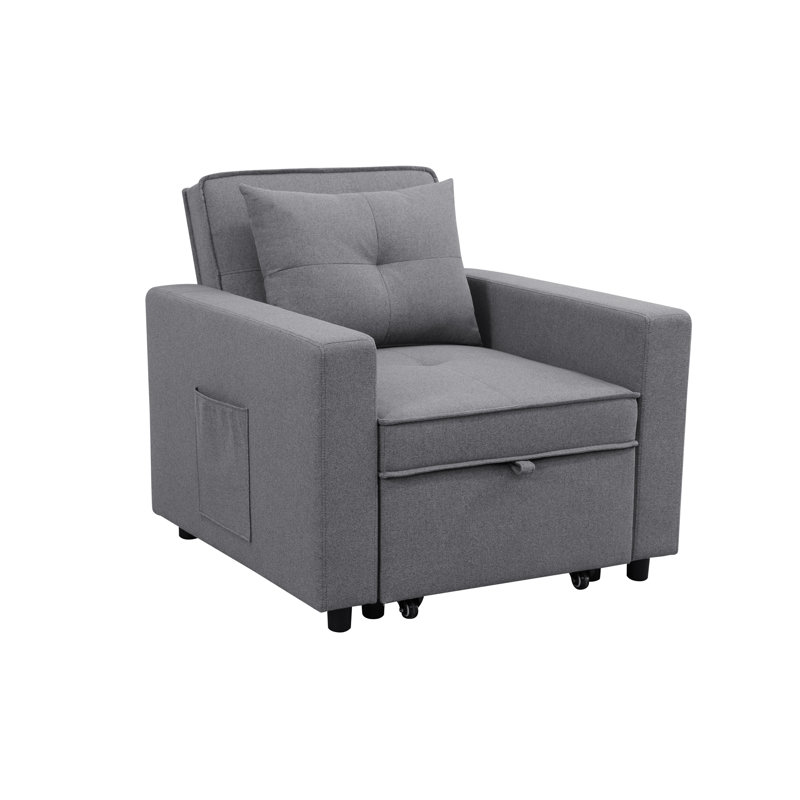 Latitude Run® Modern Convertible Recliner Sofa Chair With Pull-Out Bed ...