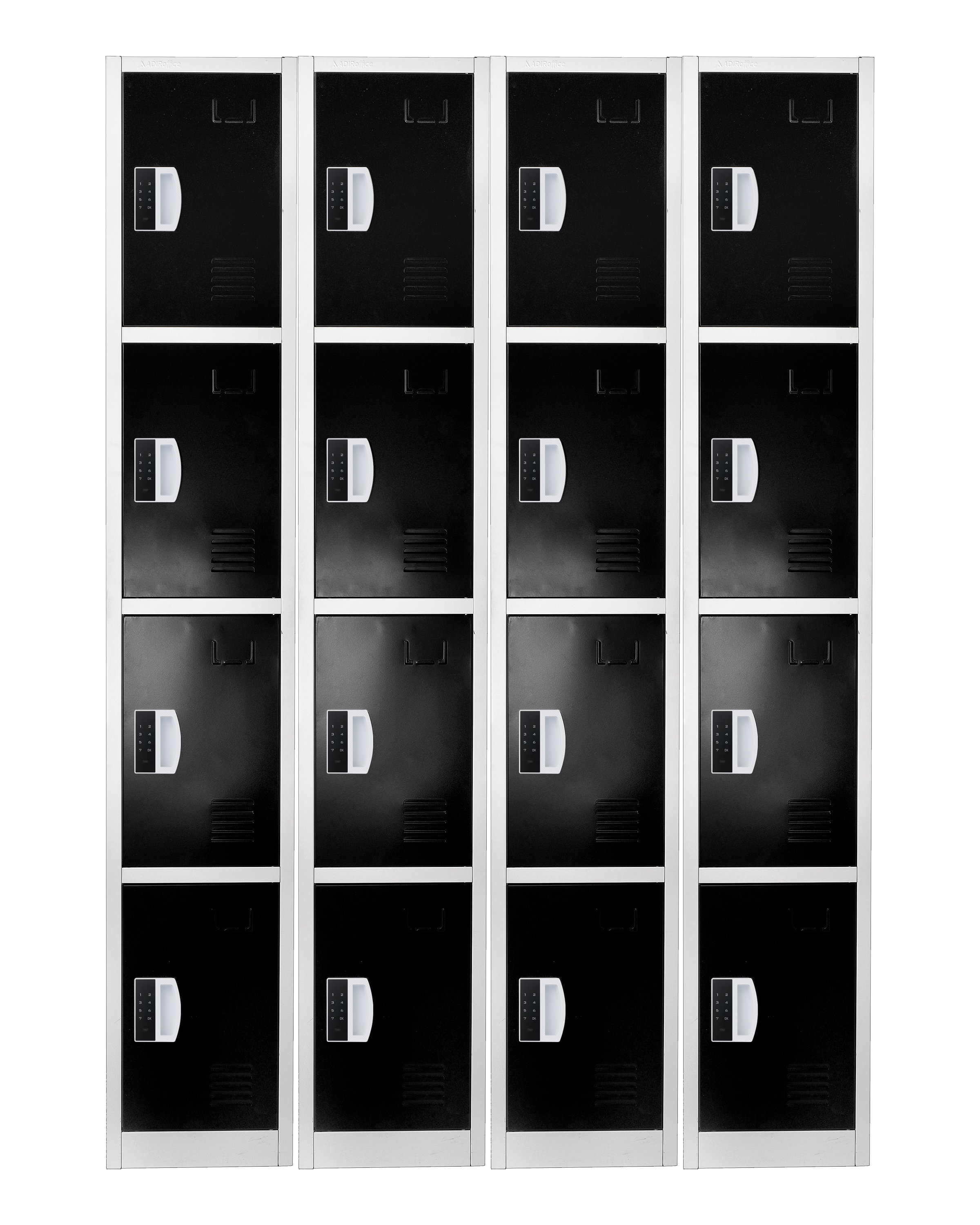 AdirOffice 72" H x 12" W 4-Tier Steel Storage Locker with Digital Lock ...