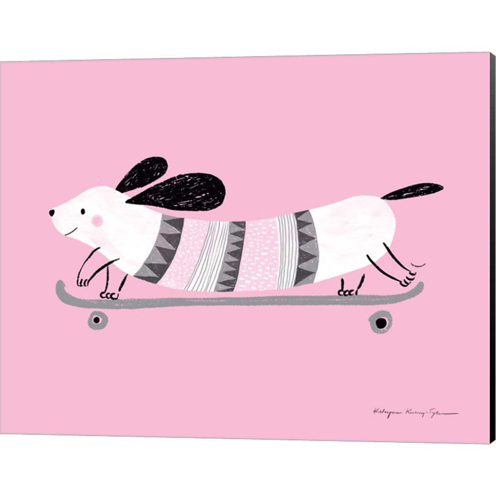 Trinx Pink Dog by Kasia Kucwaj Tybur - Wrapped Canvas Graphic Art | Wayfair