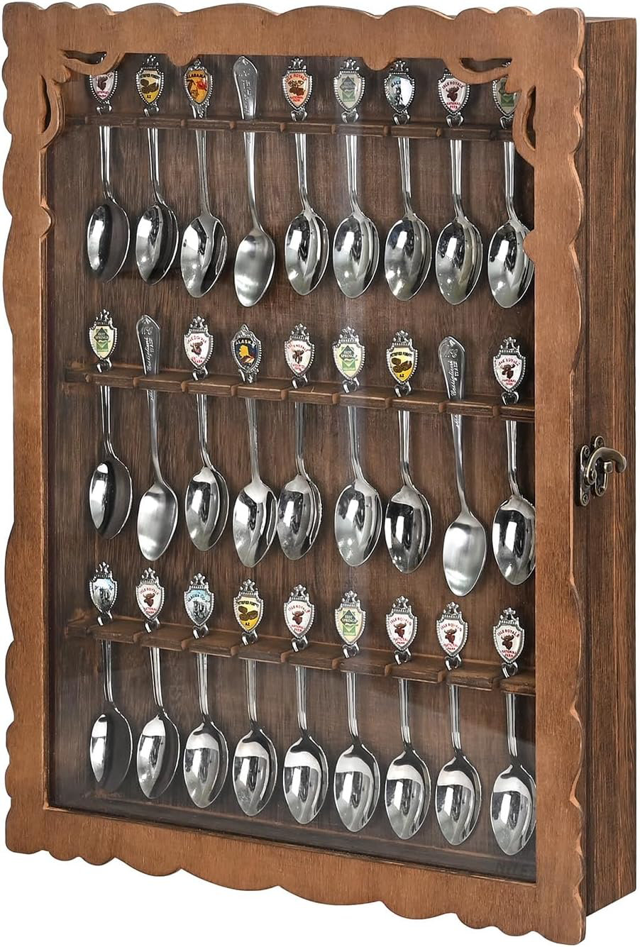 Millwood Pines Wooden 30-Souvenir Spoon Display Case Cabinet | Wayfair