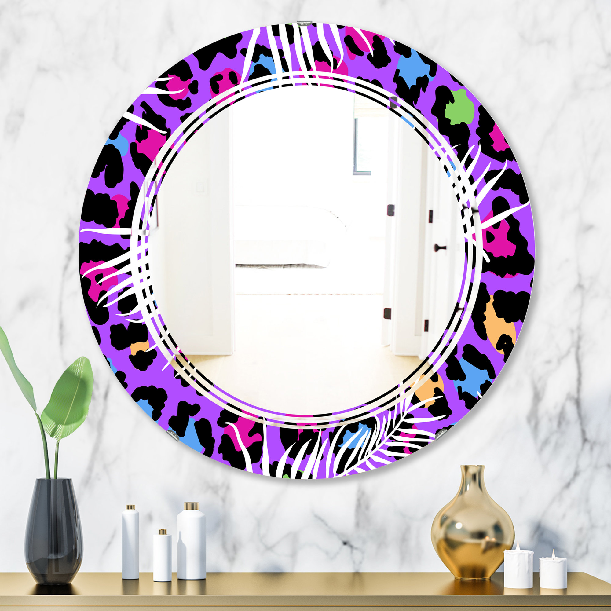 East Urban Home Triple C Leopard Fur Safari VIII Glam Frameless Wall ...