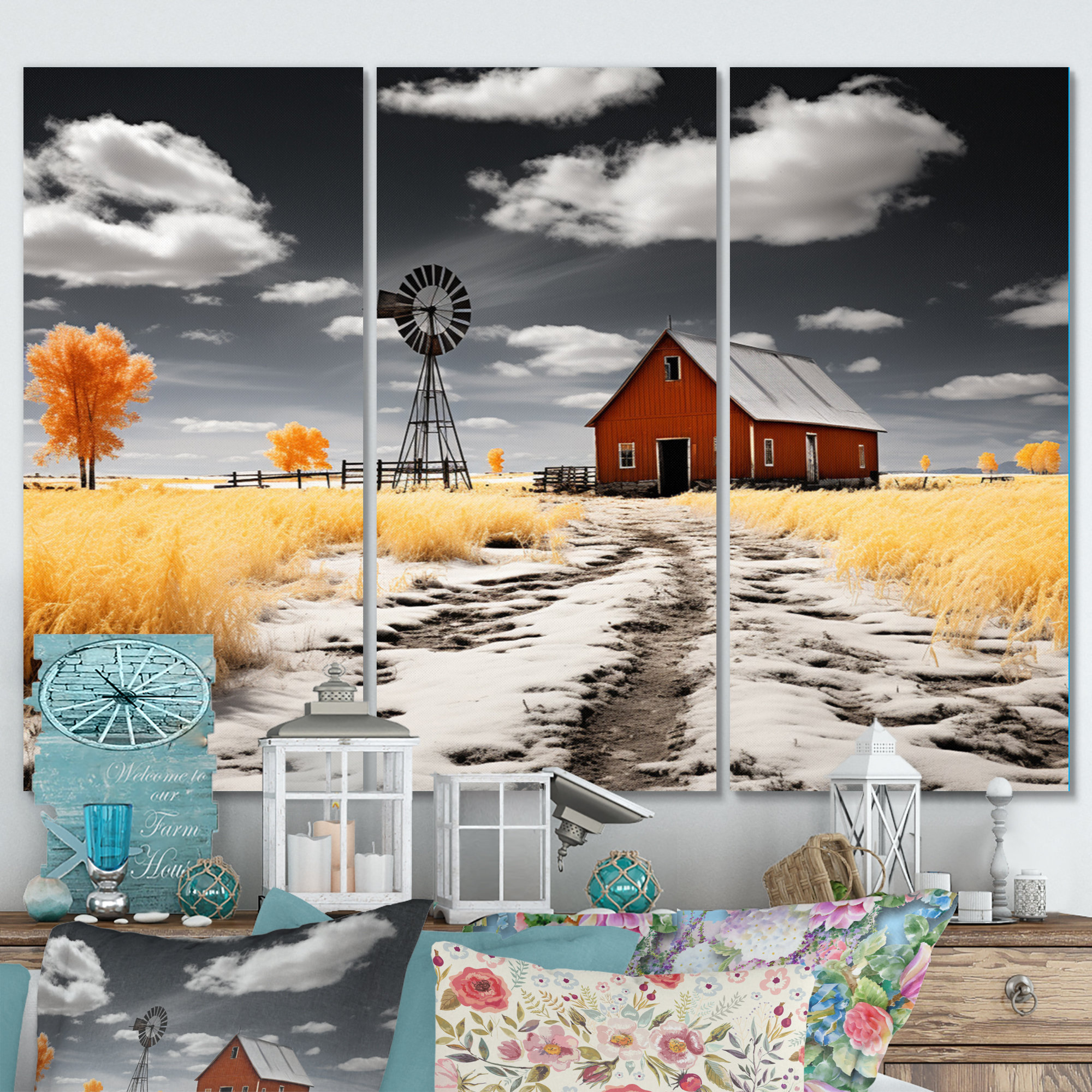 Gracie Oaks Barn Rural Reverie II - Farmhouse Metal Wall Decor Set ...