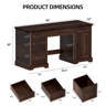Lark Manor™ 58" Executive Desk, Home Office Desk with Drawers and ...