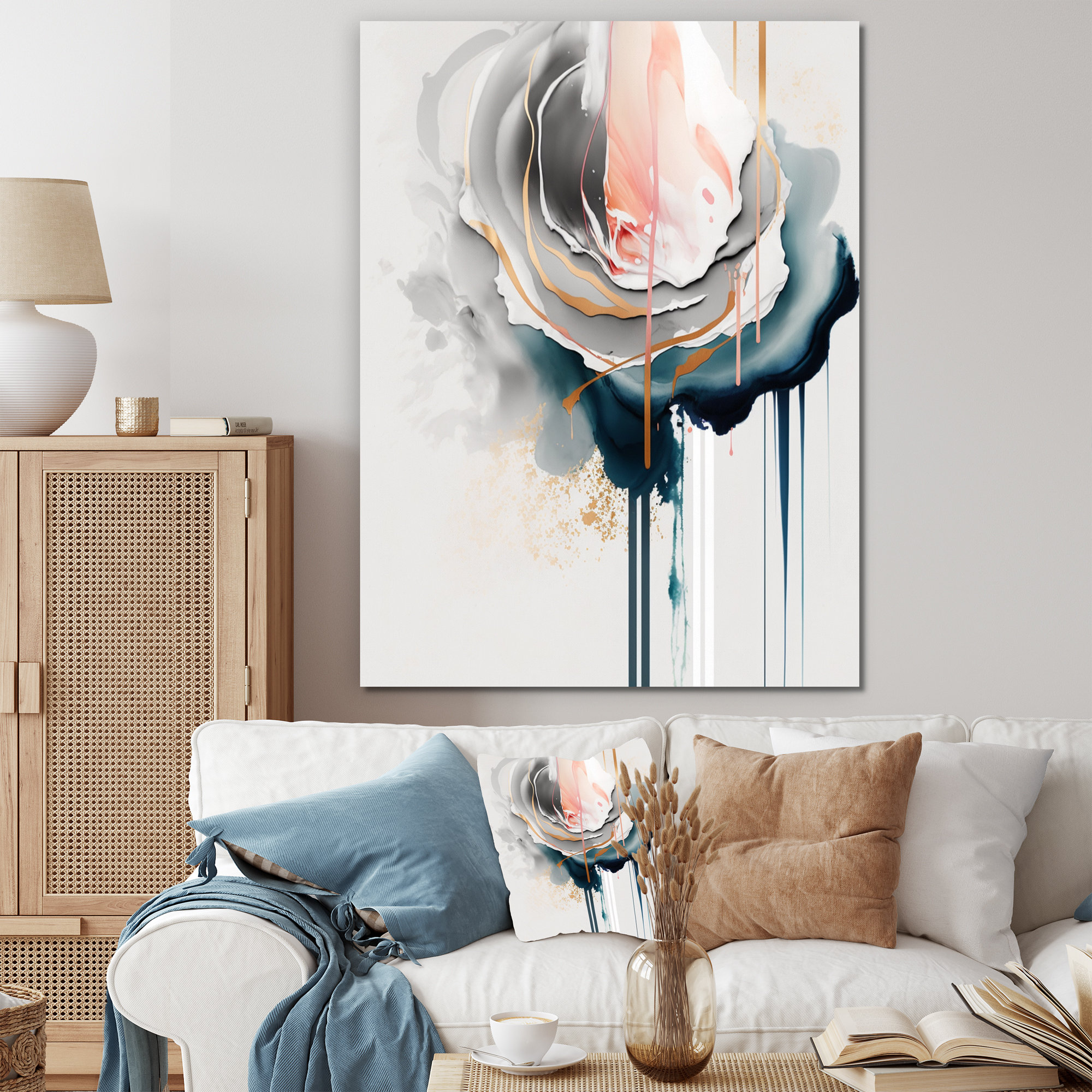 Mercer41 Green Elegant Roses II - Floral Roses Canvas Prints | Wayfair