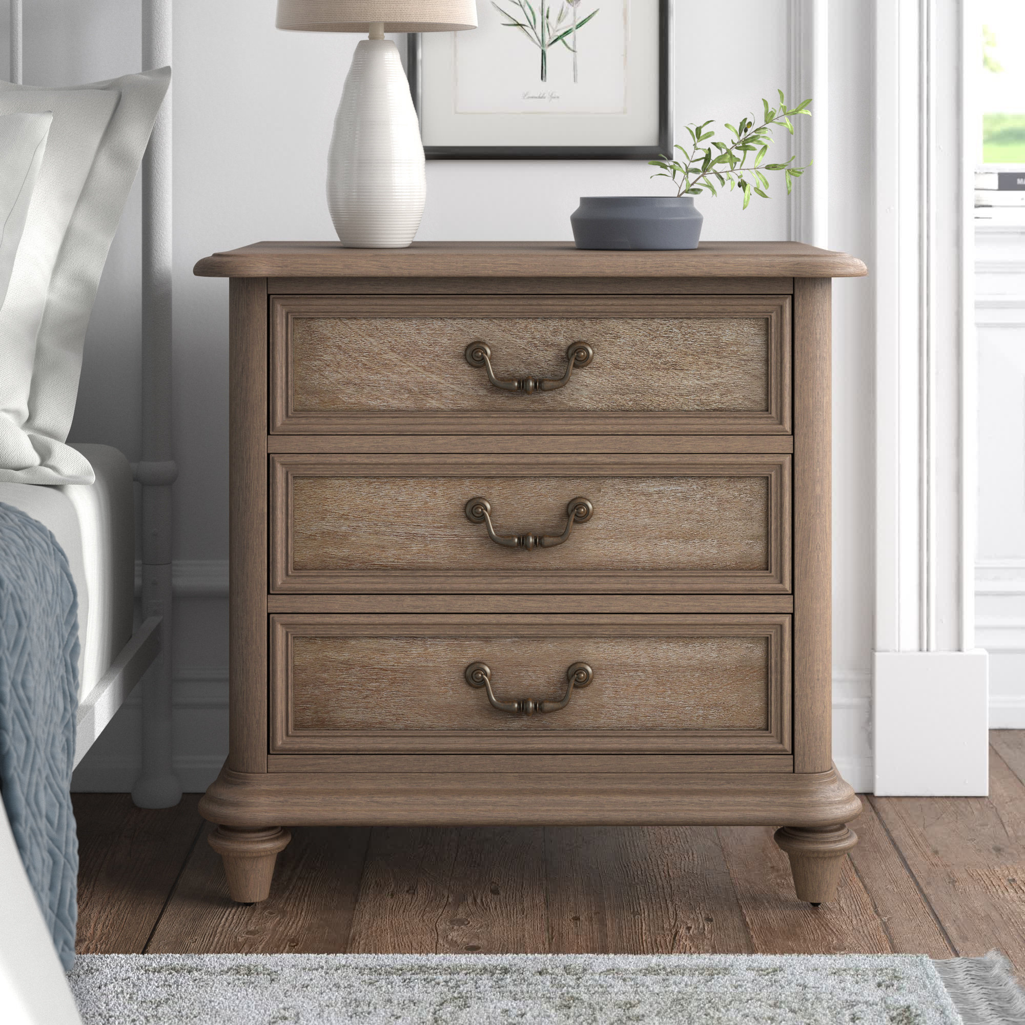 Kelly Clarkson Home Ishmul 2 - Drawer Nightstand in Rustic Natural Tone ...