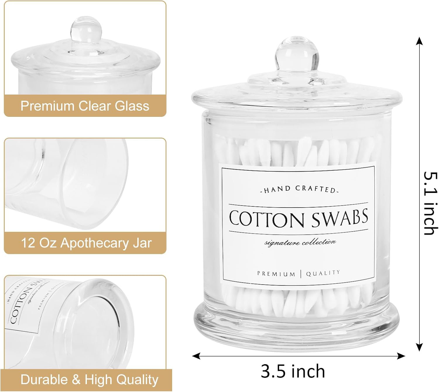 Lark Manor™ 2 Pack Farmhouse Apothecary Jars With Lids - Glass Cotton ...