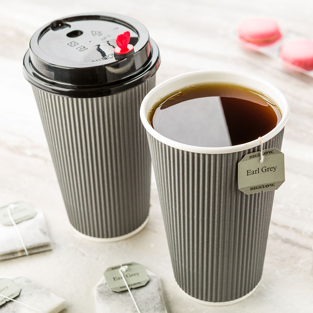 Restaurantware 16 Oz Gray Paper Coffee Cup - Ripple Wall - 3 1/2" X 3 1 ...