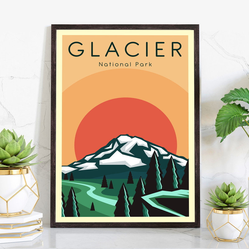 Trinx Glacier National Park Poster, Glacier National Parks Wall Art ...
