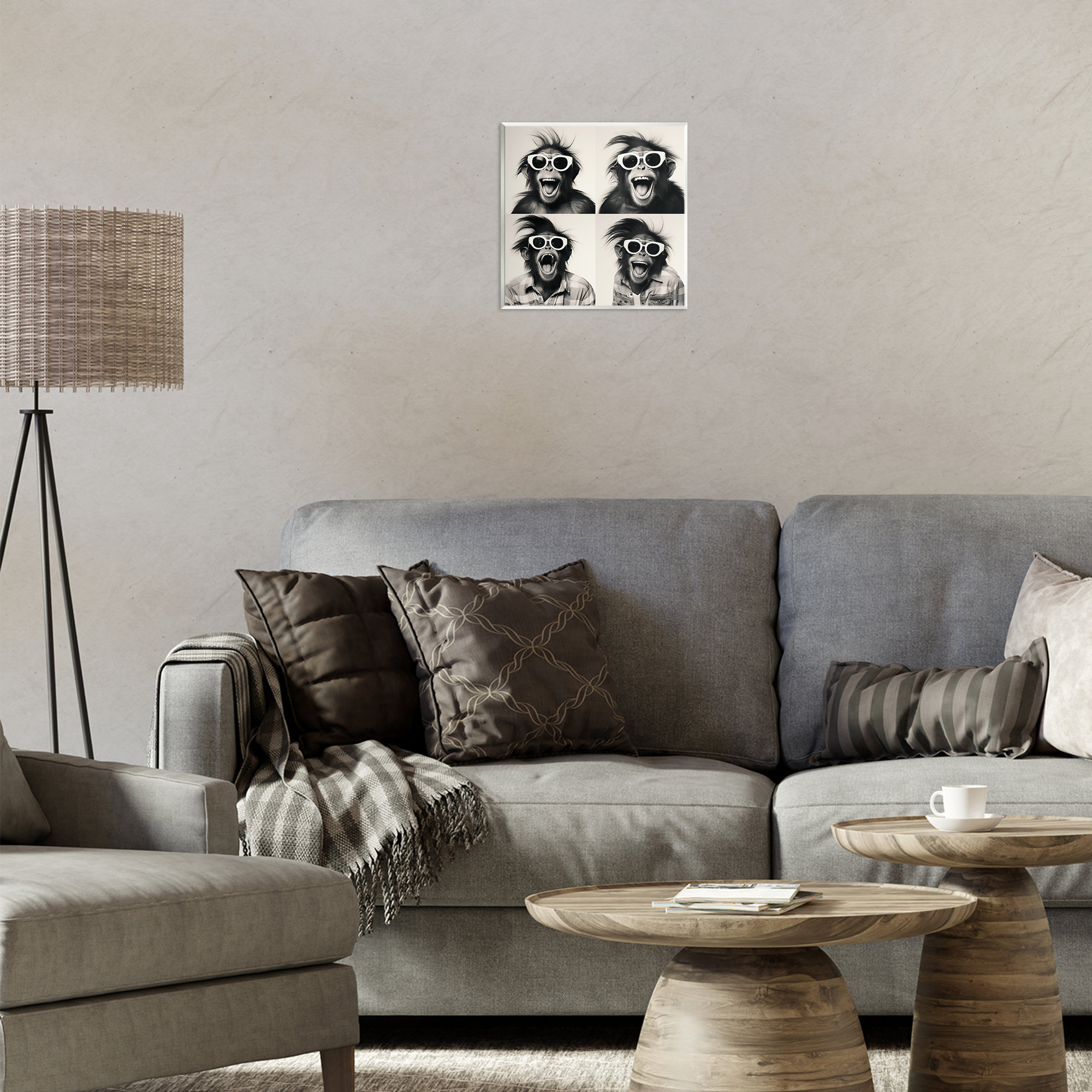 Mercer41 Fun Sunglasses Monkey Wall Plaque Art by Roozbeh Bahramali ...