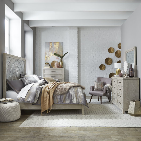 Wade Logan® Chel Panel Bed, Dresser & Mirror, Chest Set | Wayfair