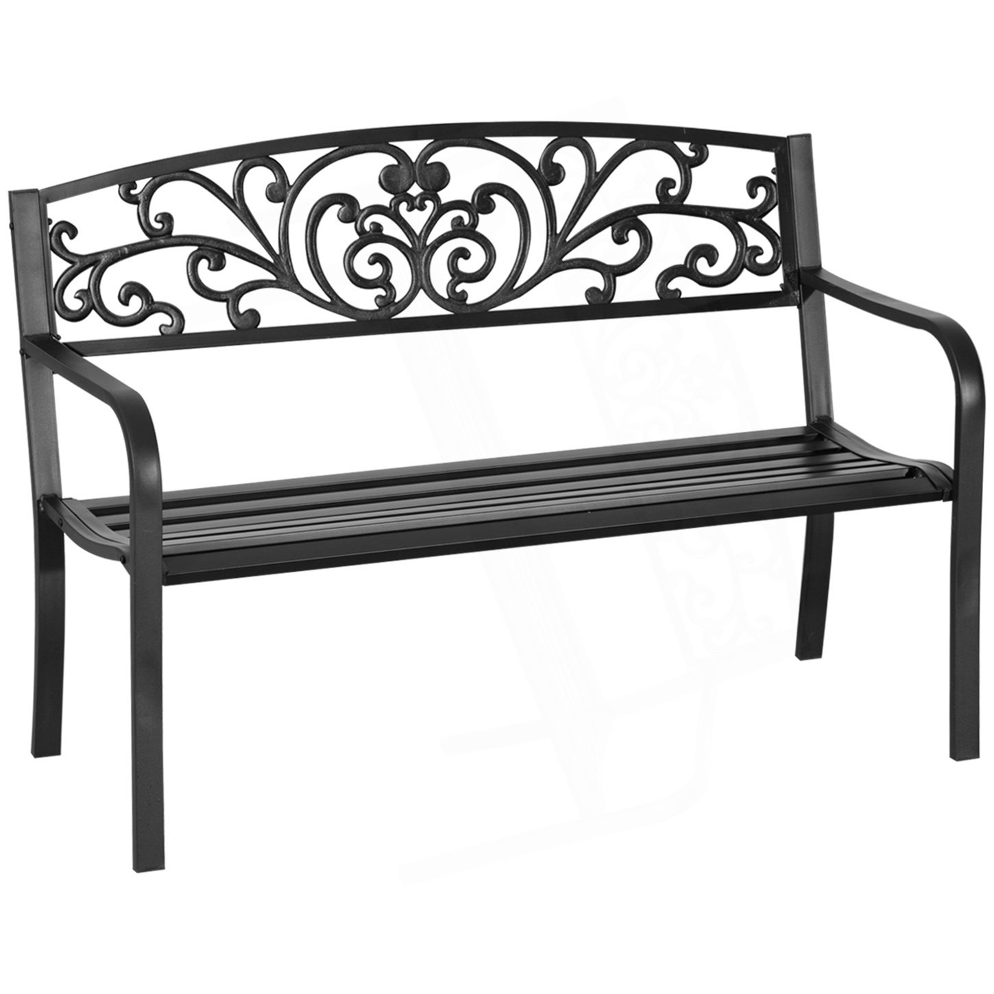 Latitude Run® Outdoor Bench, Metal Garden Bench With Floral Pattern ...
