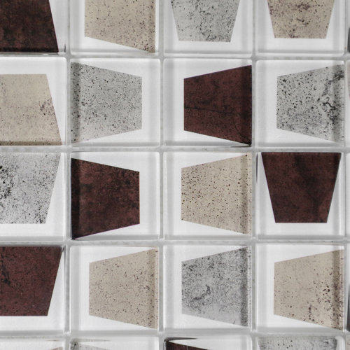 Symple Stuff Taourirt 12" x 12" Beveled Glass Grid Mosaic Wall Tile ...