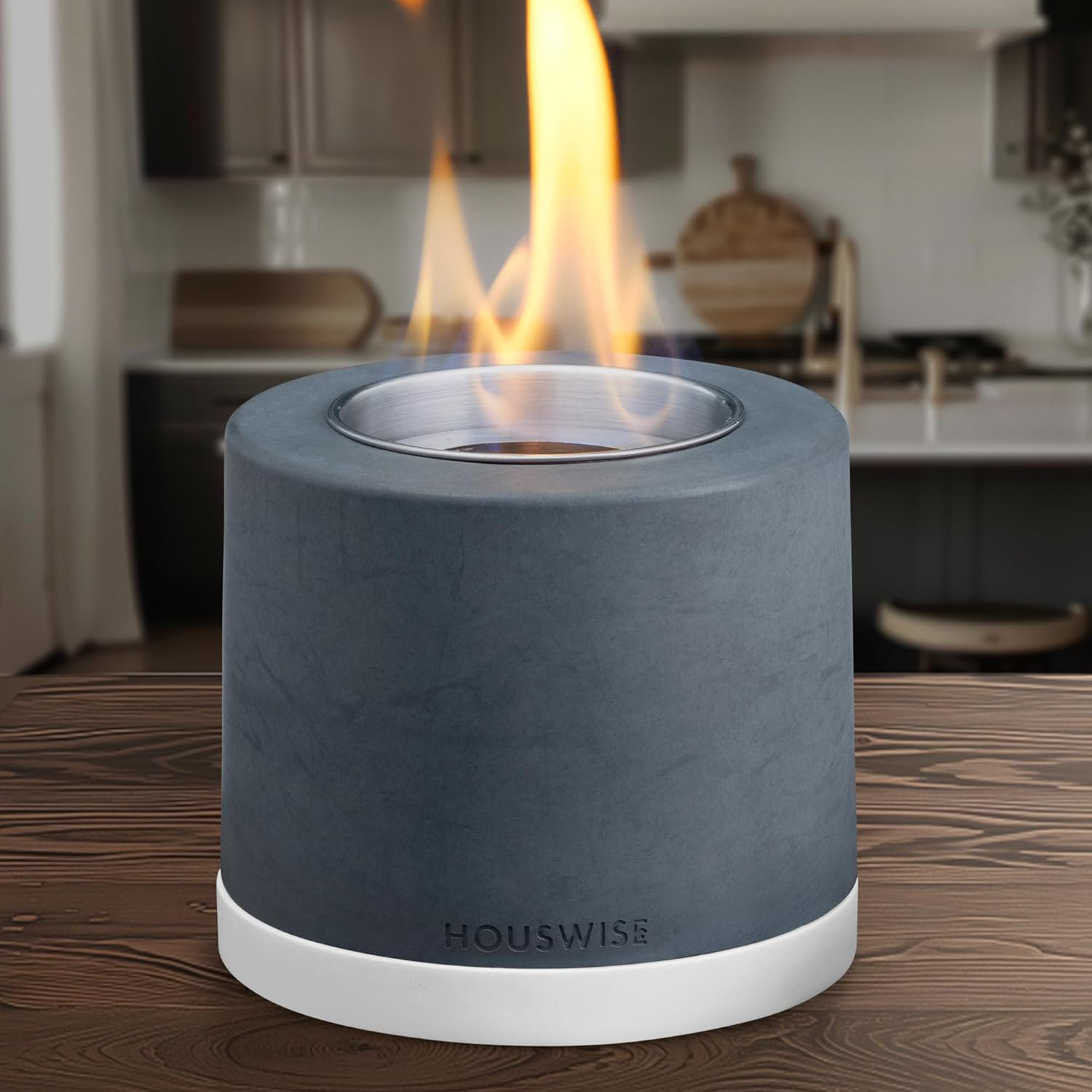 Houswise Tabletop Fire Pit - Concrete Outdoor & Indoor Fire Pit ...