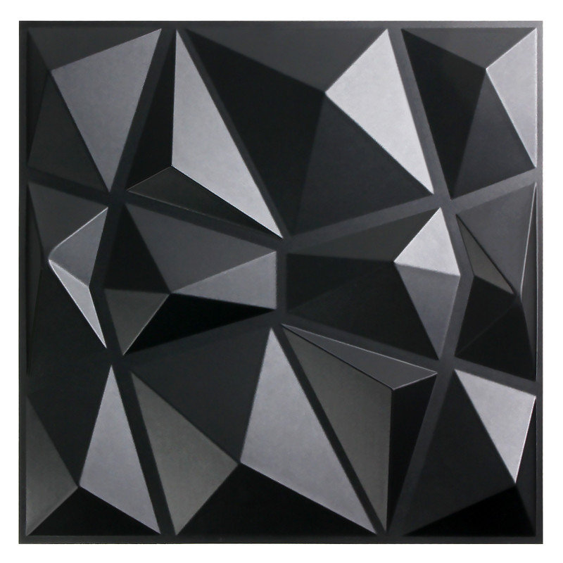 Reovatile 11.8'' x 11.8'' 3D Wall Panel in Black (33-pack) | Wayfair