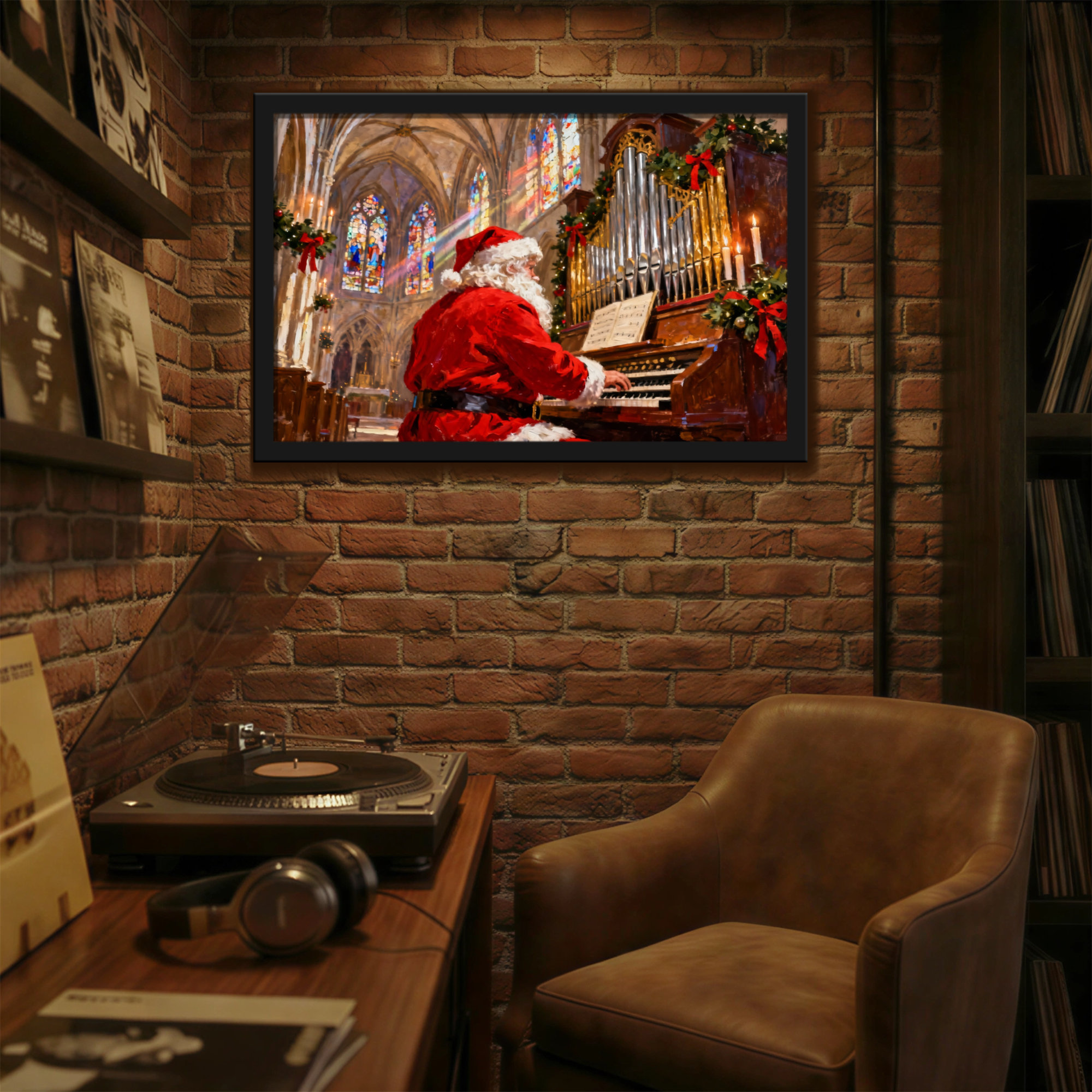 Astoria Grand Christmas Santa Playing Organ In Church Christmas Scene ...
