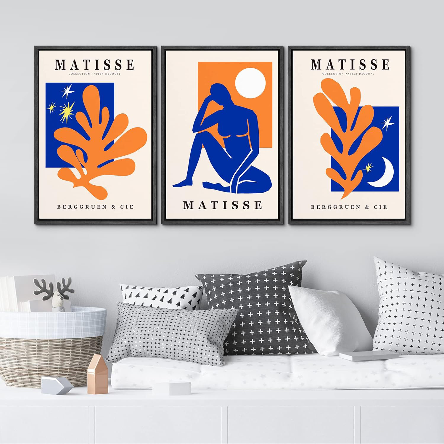IDEA4WALL Classical Artwork Orange/Blue Color Matisse Abstract Artwork ...