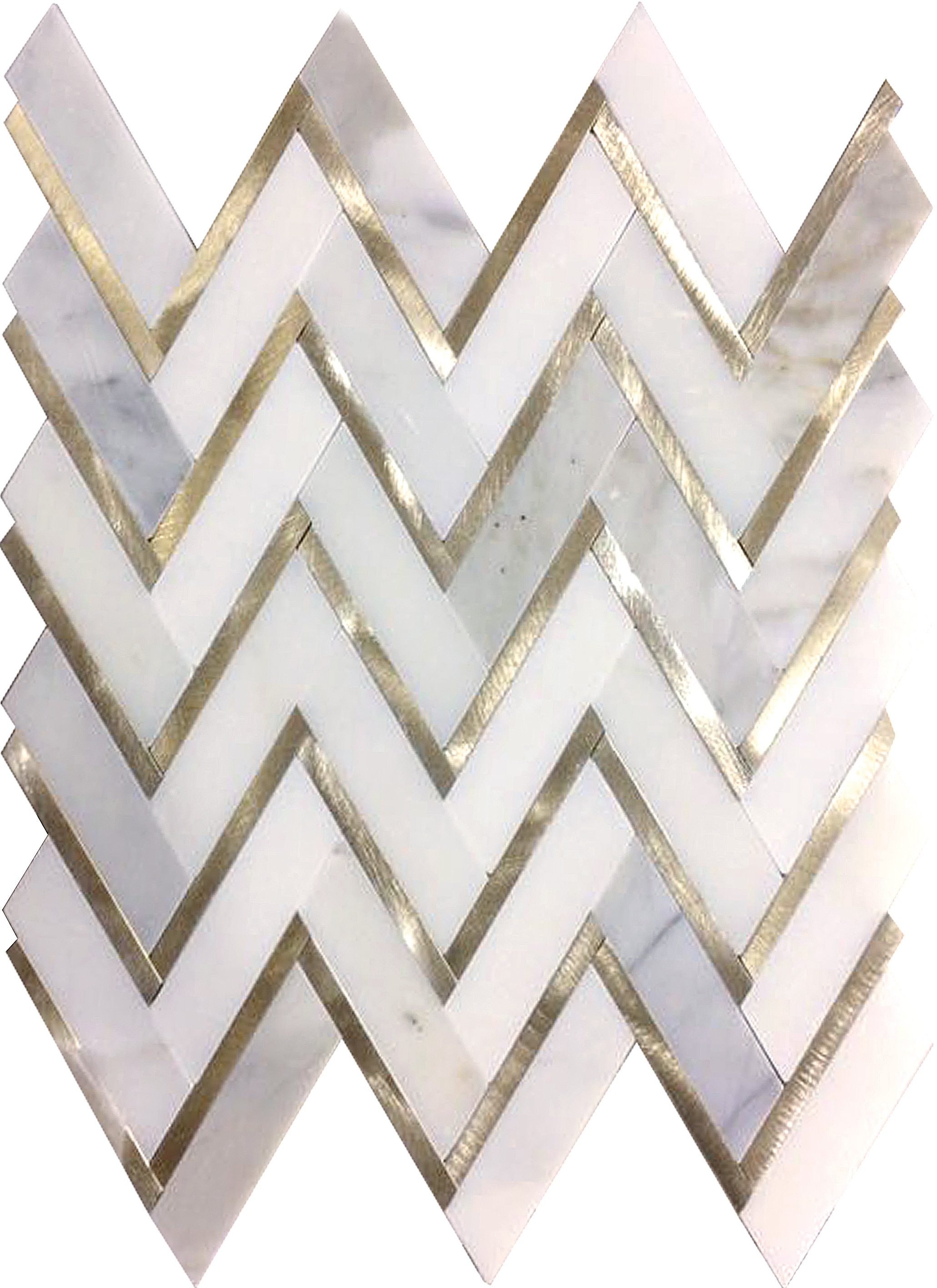 Belluno Designs Luna 1" x 3" Marble Herringbone/Chevron Mosaic Wall ...